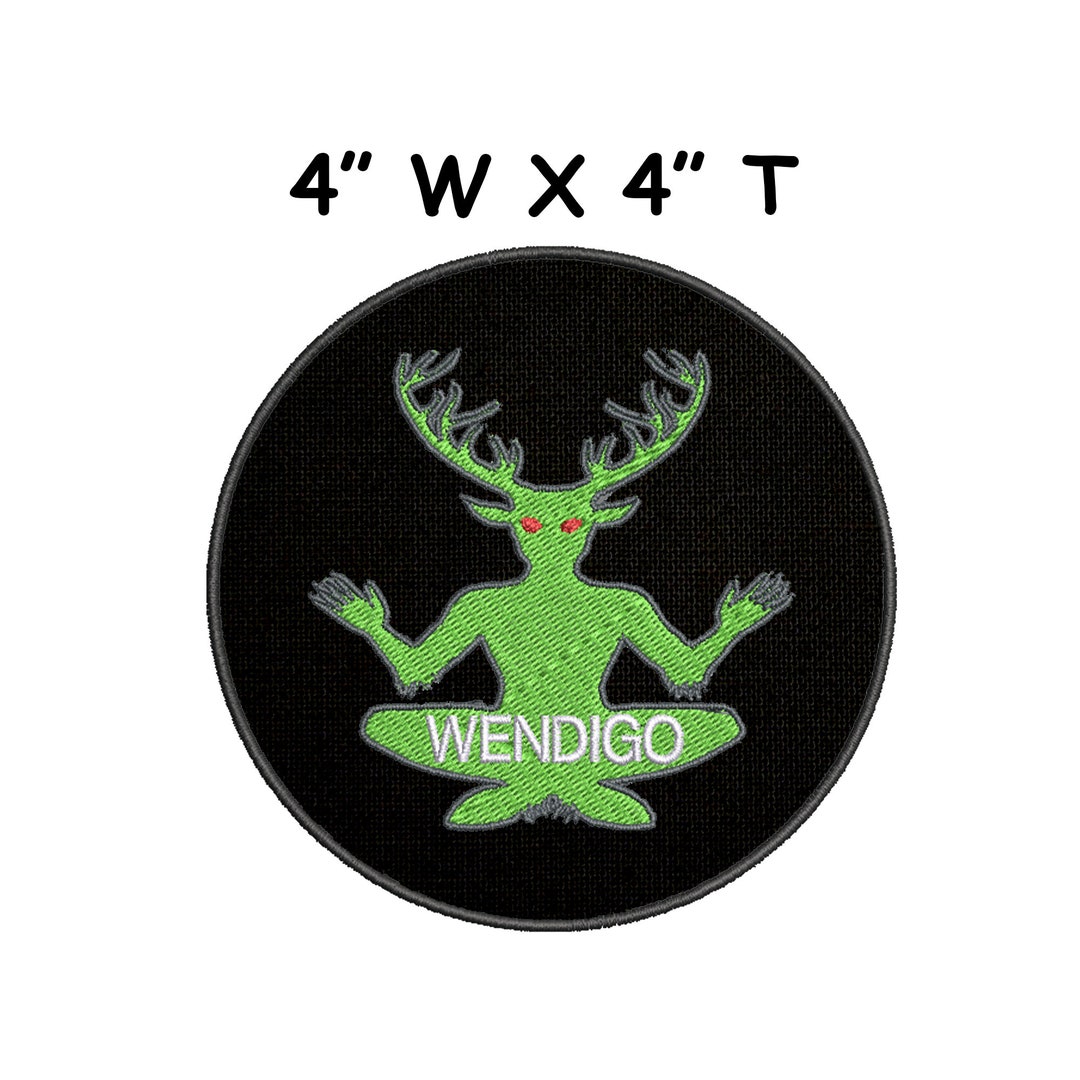 Wendigo Patch Embroidered DIY Iron-on Applique Vest Jacket Clothing Military Cryptid Creatures ...