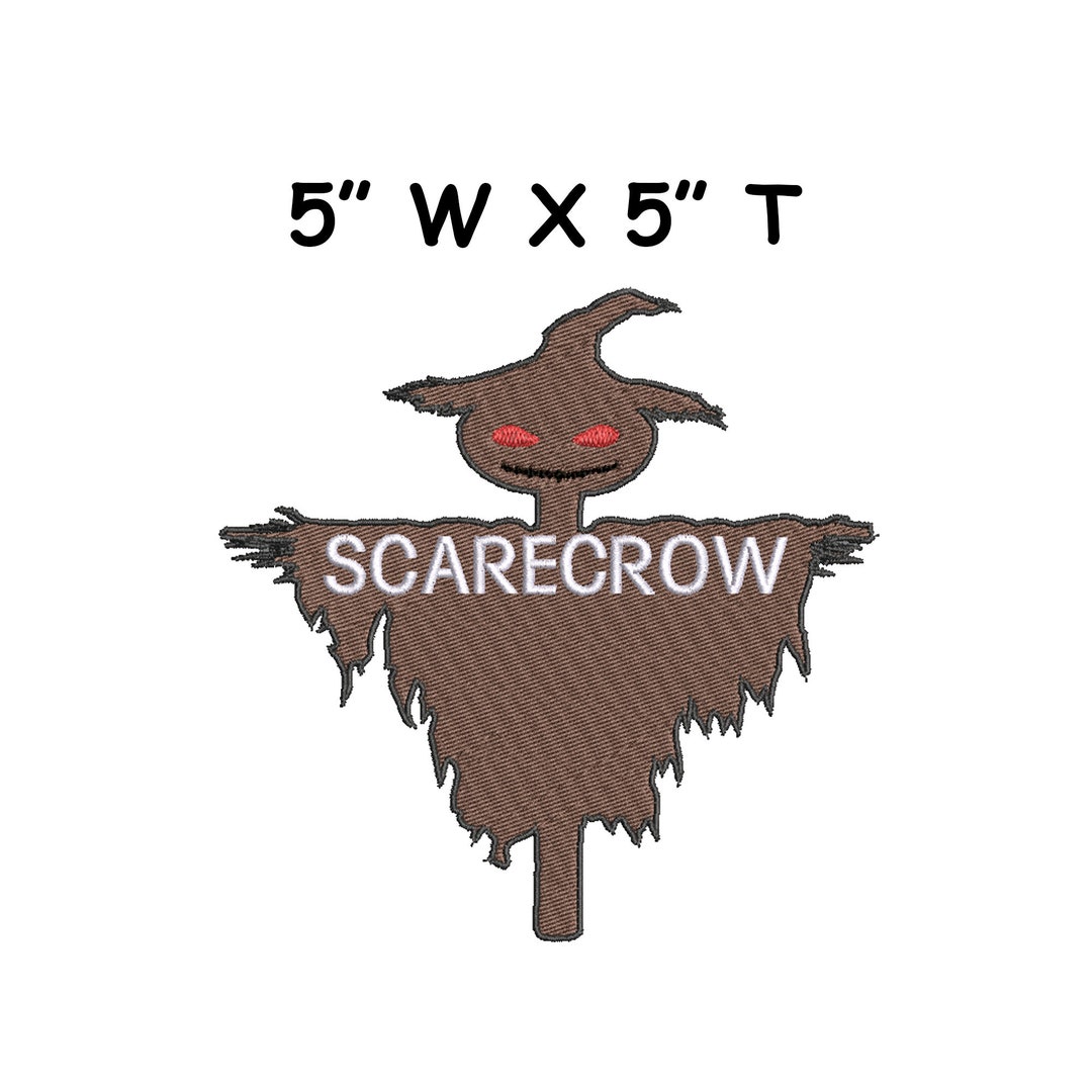 Scarecrow Patch 5'' Embroidered DIY Iron-on Applique, Trick or Treat ...