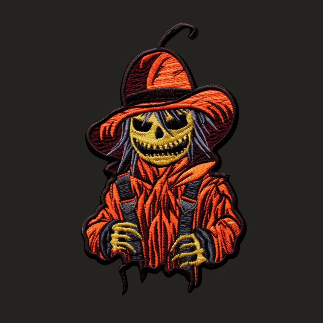 Scarecrow Patch Embroidered DIY Iron-on/sew-on Custom Applique Vest ...
