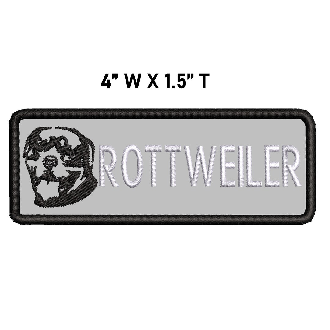 Rottweiler Dog Patch 4 Embroidered DIY Iron-on/sew-on Applique Vest ...