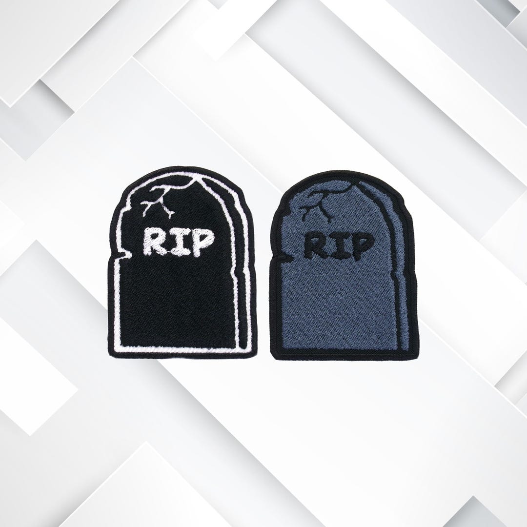 RIP Tombstone Patch Set Iron-on Halloween Applique for Jacket, Bag ...