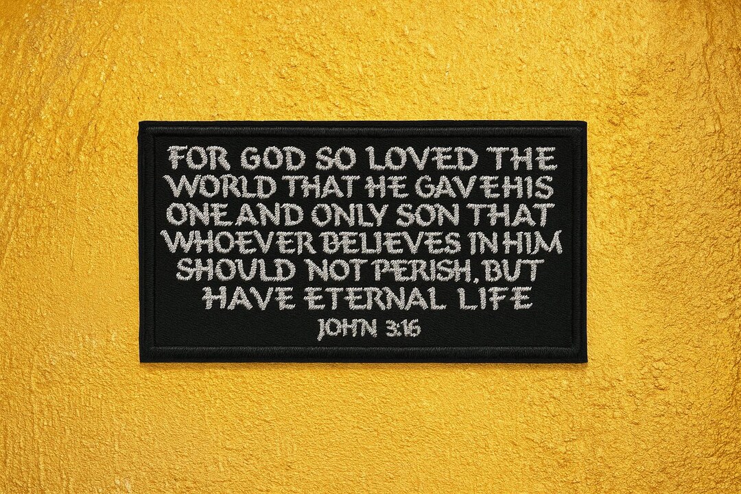 John 3:16 Patch/bible Verse Patch/iron-on Patch/religious Patch ...
