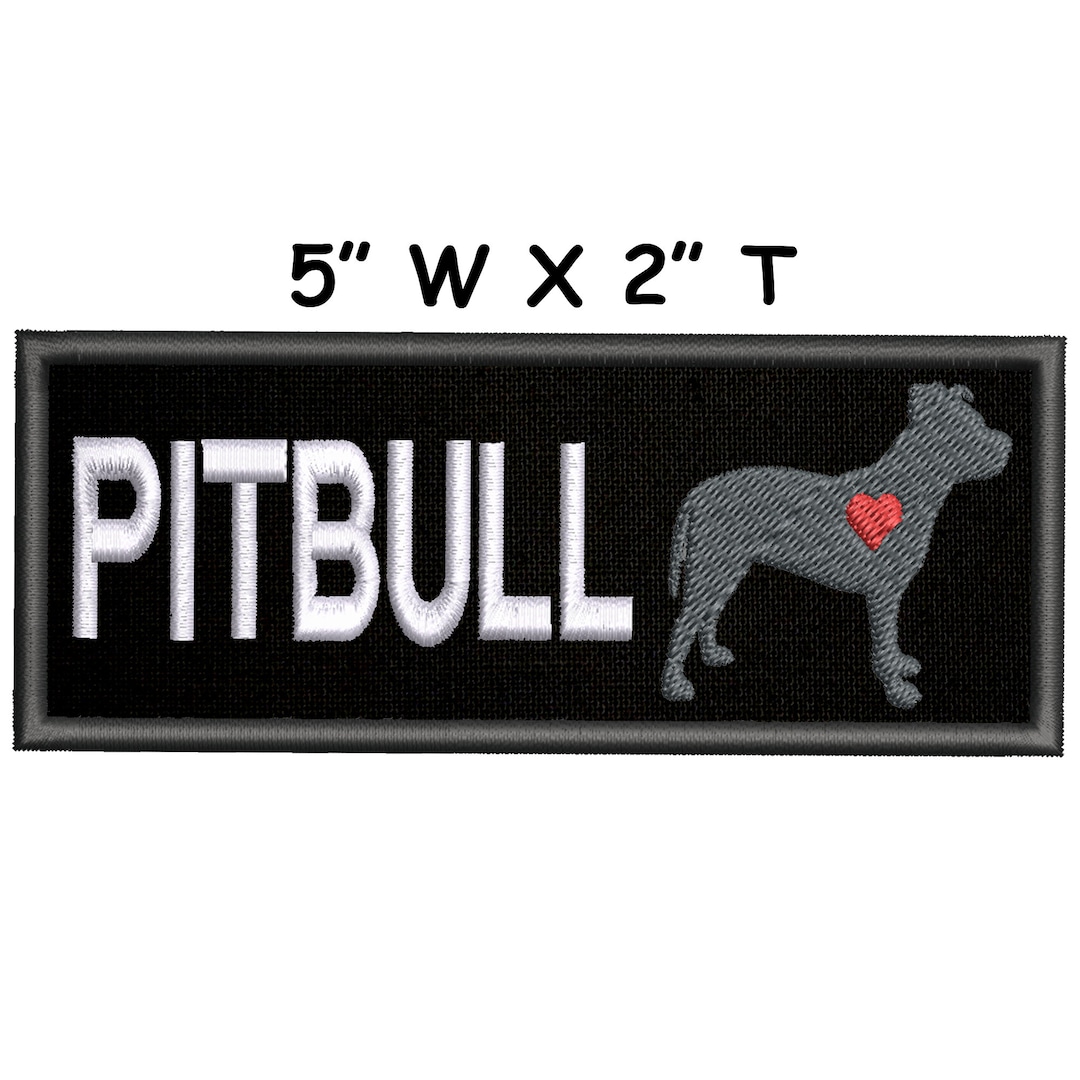 Pitbull Dog Patch 5 Embroidered DIY Iron-on/sew-on Applique Vest Jacket ...