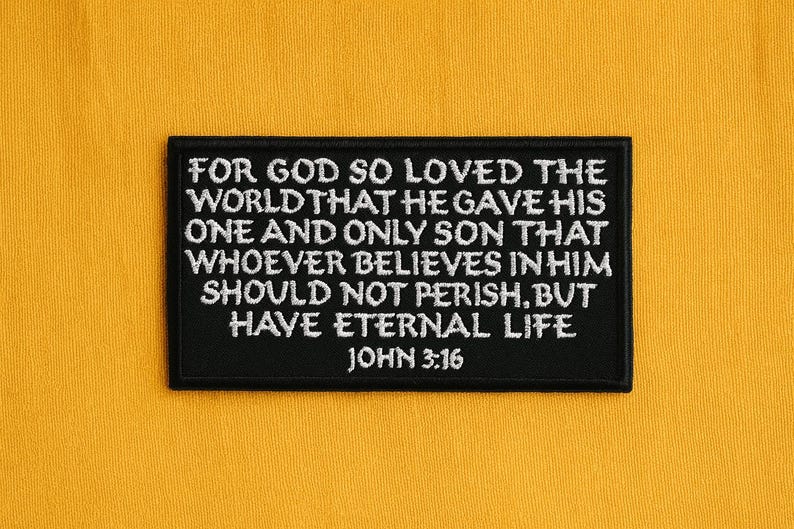 John 3:16 Patch/bible Verse Patch/iron-on Patch/religious Patch ...