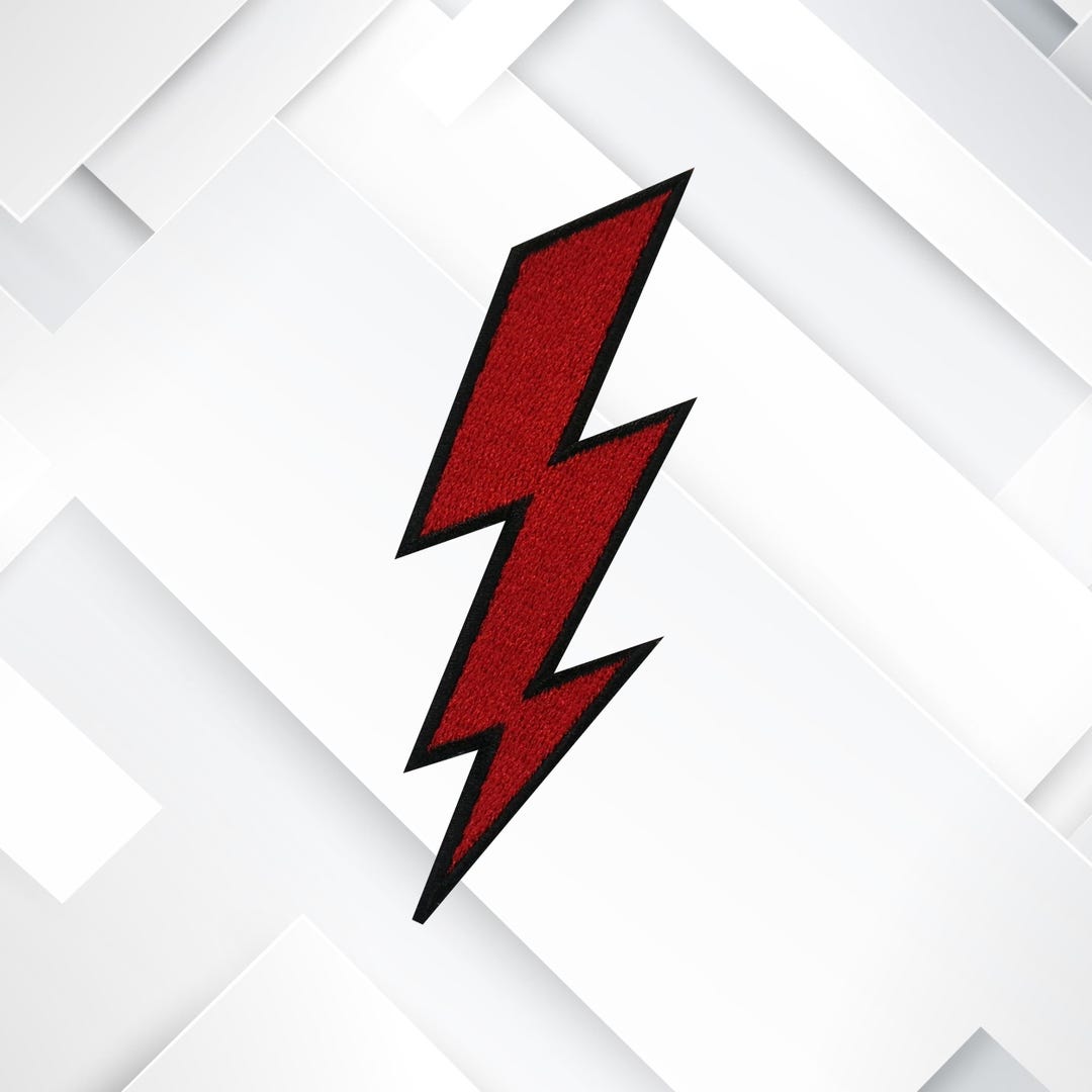 Lightning Bolt Iron on Patch Adventure Storm Zeus Surfer Cool Thunder ...