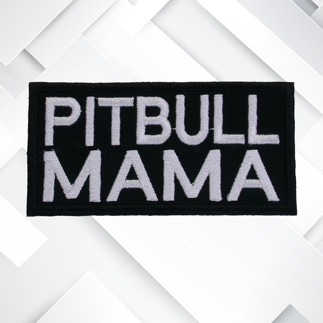 Pitbull Mama Dog Patch – Embroidered Iron-on/sew-on Dog Breed Appliqué ...