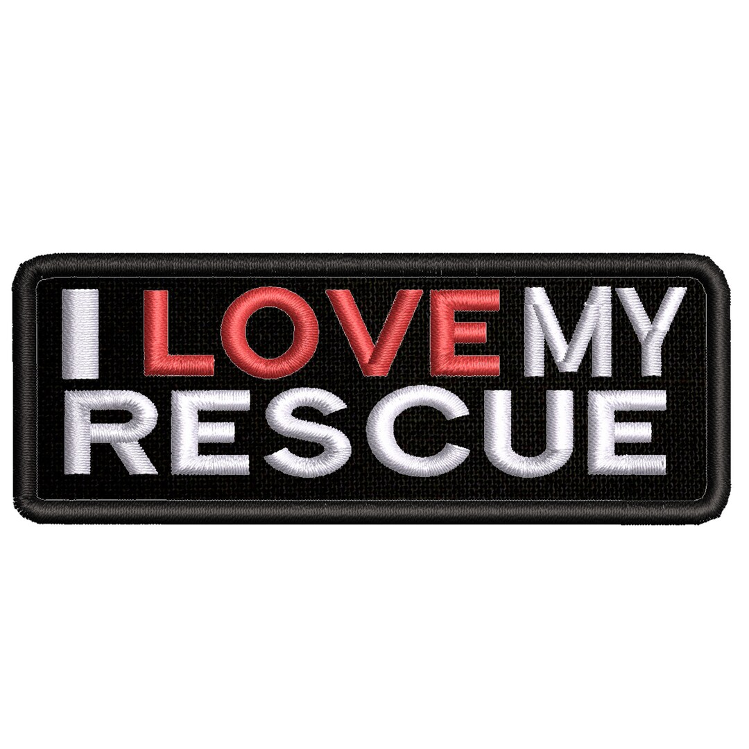 I Love My Rescue Embroidered Patch Iron on / Sew on Custom - Etsy