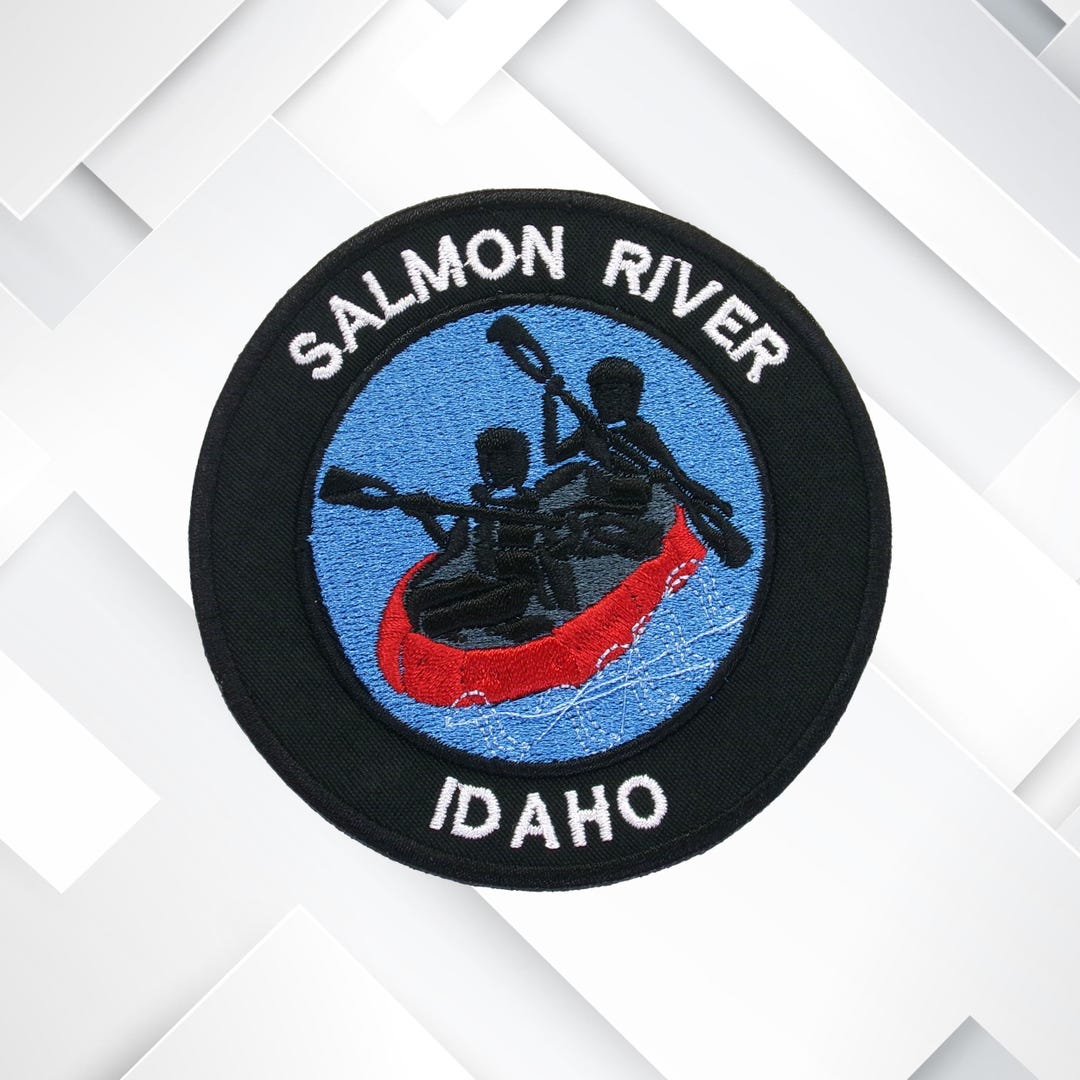 Salmon River White Water Rafting Patch Iron-on Embroidered Appliqué for ...