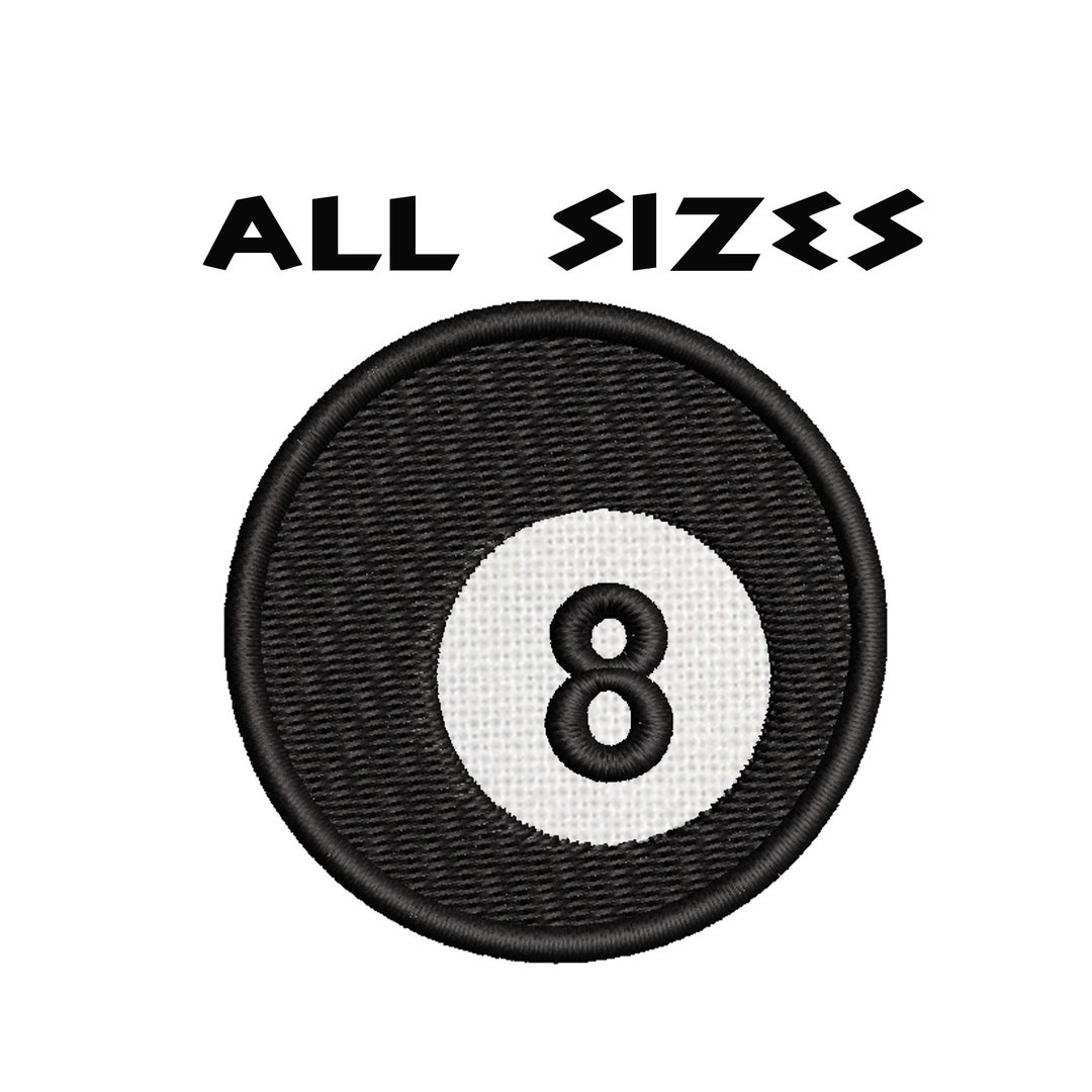 8 Ball Embroidered Patch Iron-on/sew-on DIY Applique Cool Custom Badge ...