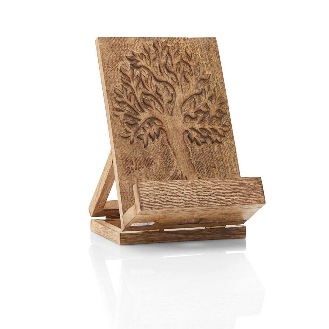 Handcarved Wooden Recipe Stand With Dali Tree Design - Etsy