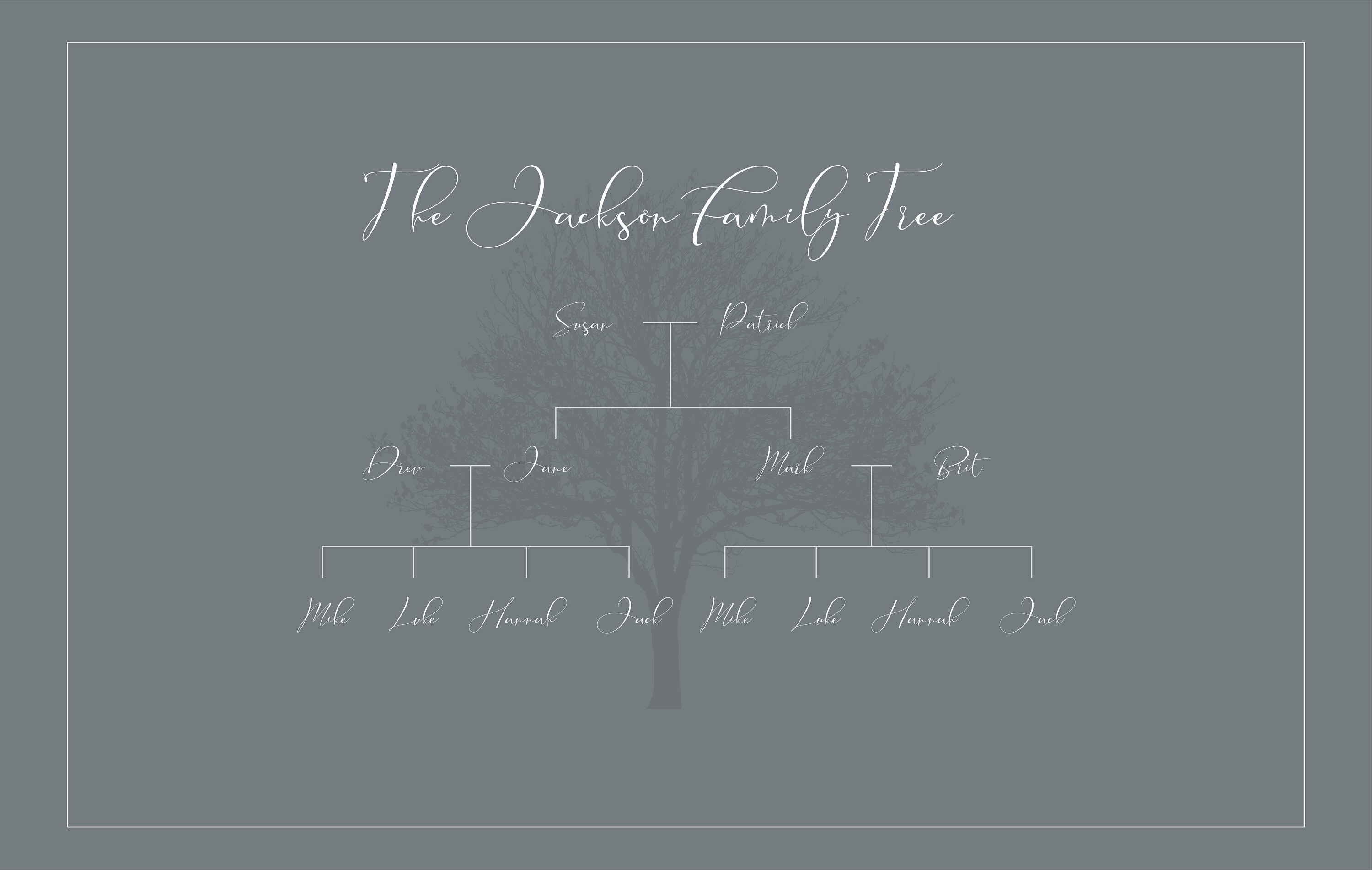 Family Tree, Digital Art, Family History, Family Tree Art, Ancestry ...