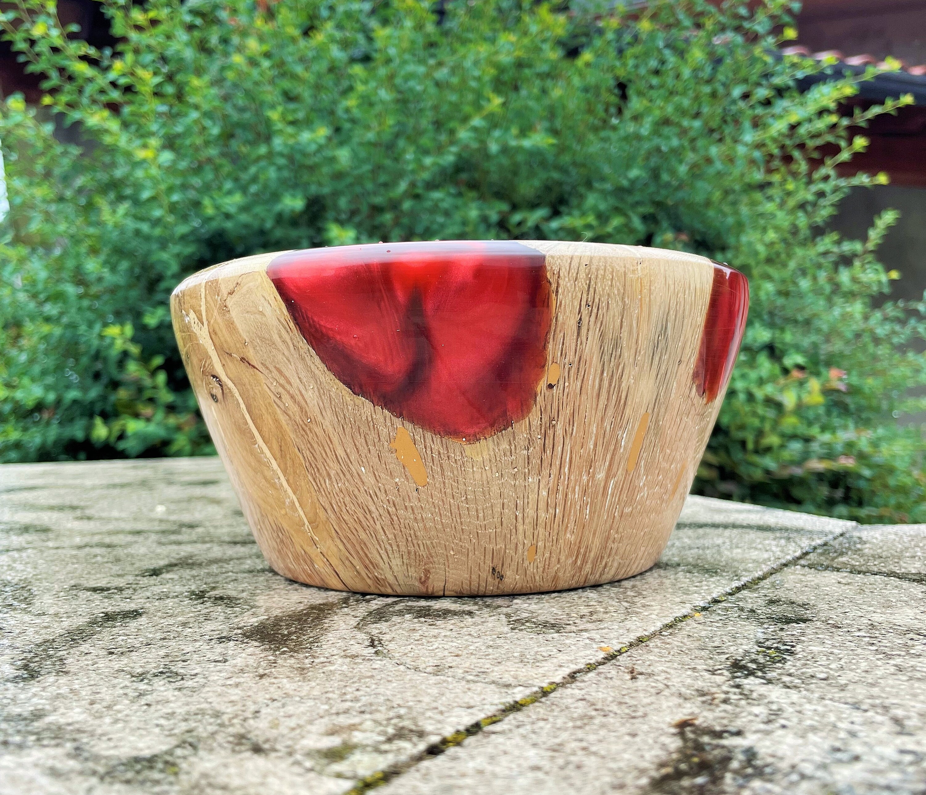 Ruby Red, Office Gift, Bathroom Decor, Centerpiece, Oak, Handmade, Oak ...