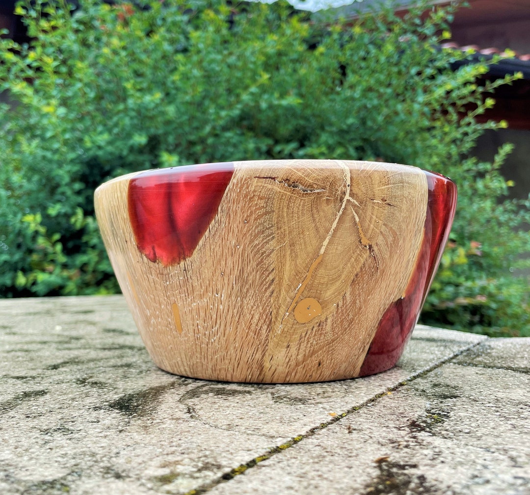 Ruby Red, Office Gift, Bathroom Decor, Centerpiece, Oak, Handmade, Oak ...