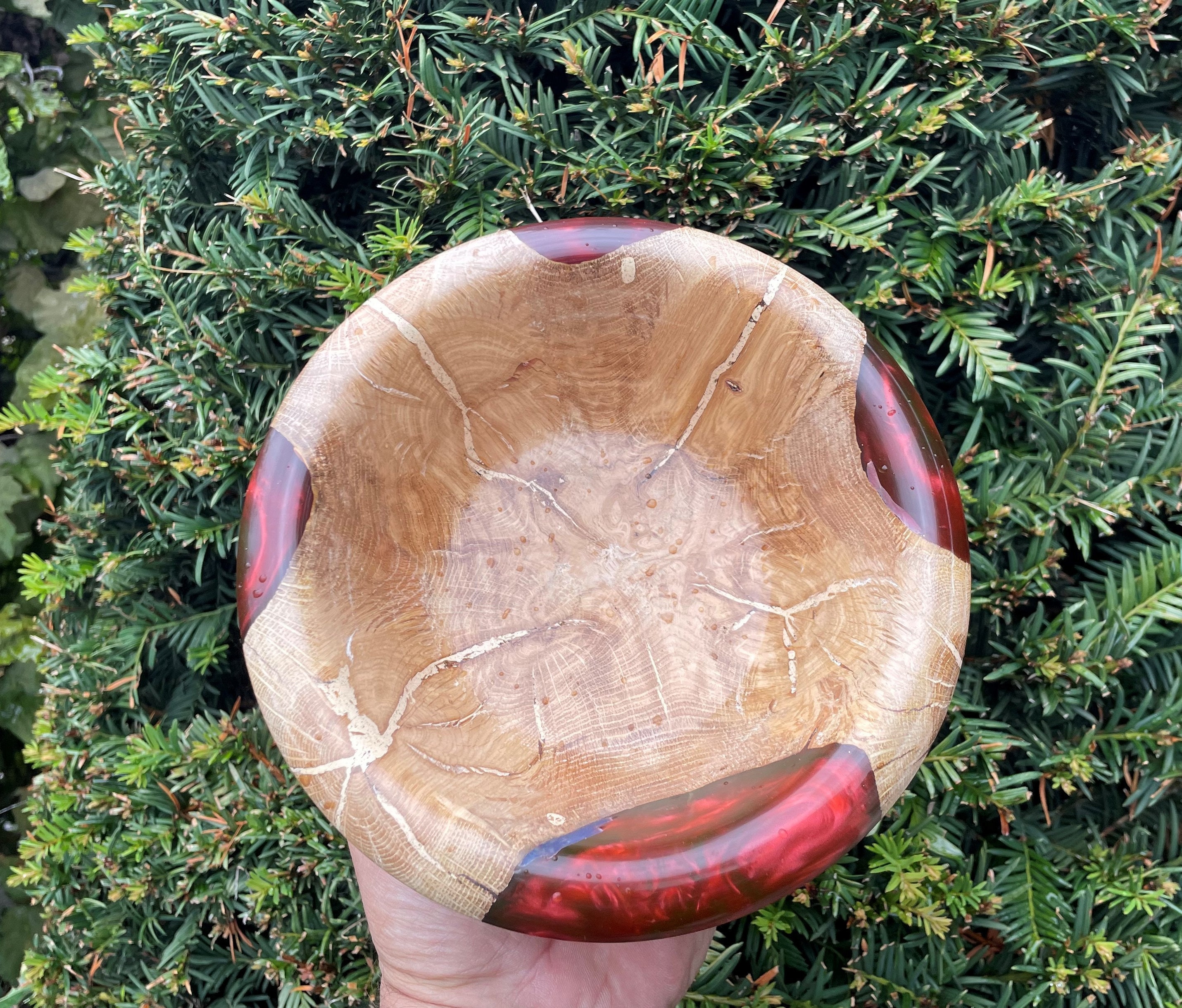 Ruby Red, Office Gift, Bathroom Decor, Centerpiece, Oak, Handmade, Oak ...