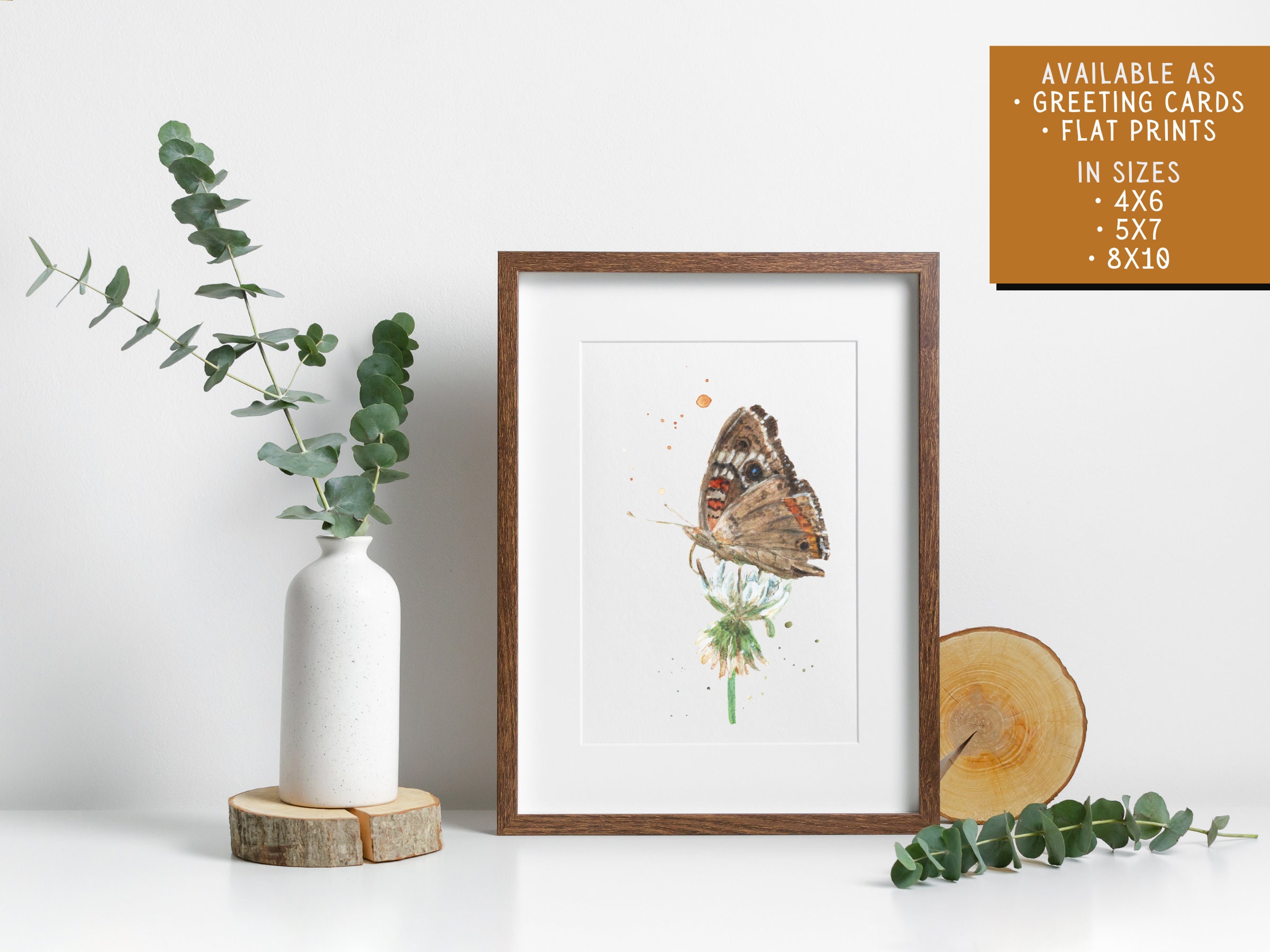 Butterfly on a Flower Painting Butterfly Flowers Print Butterfly ...