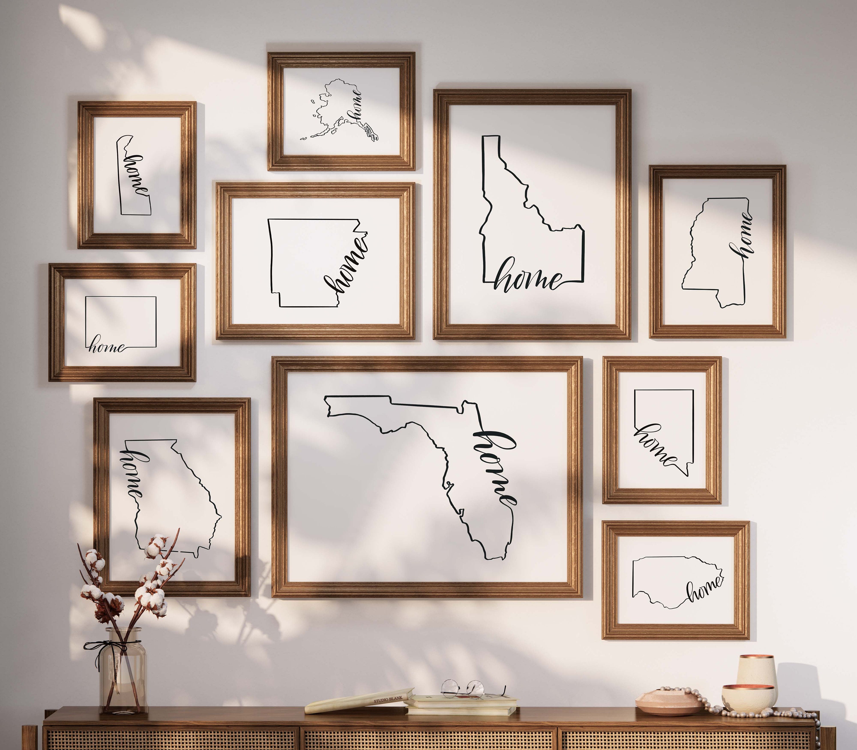 State Outline Art State Map Wall Art State Outline Housewarming Gift ...