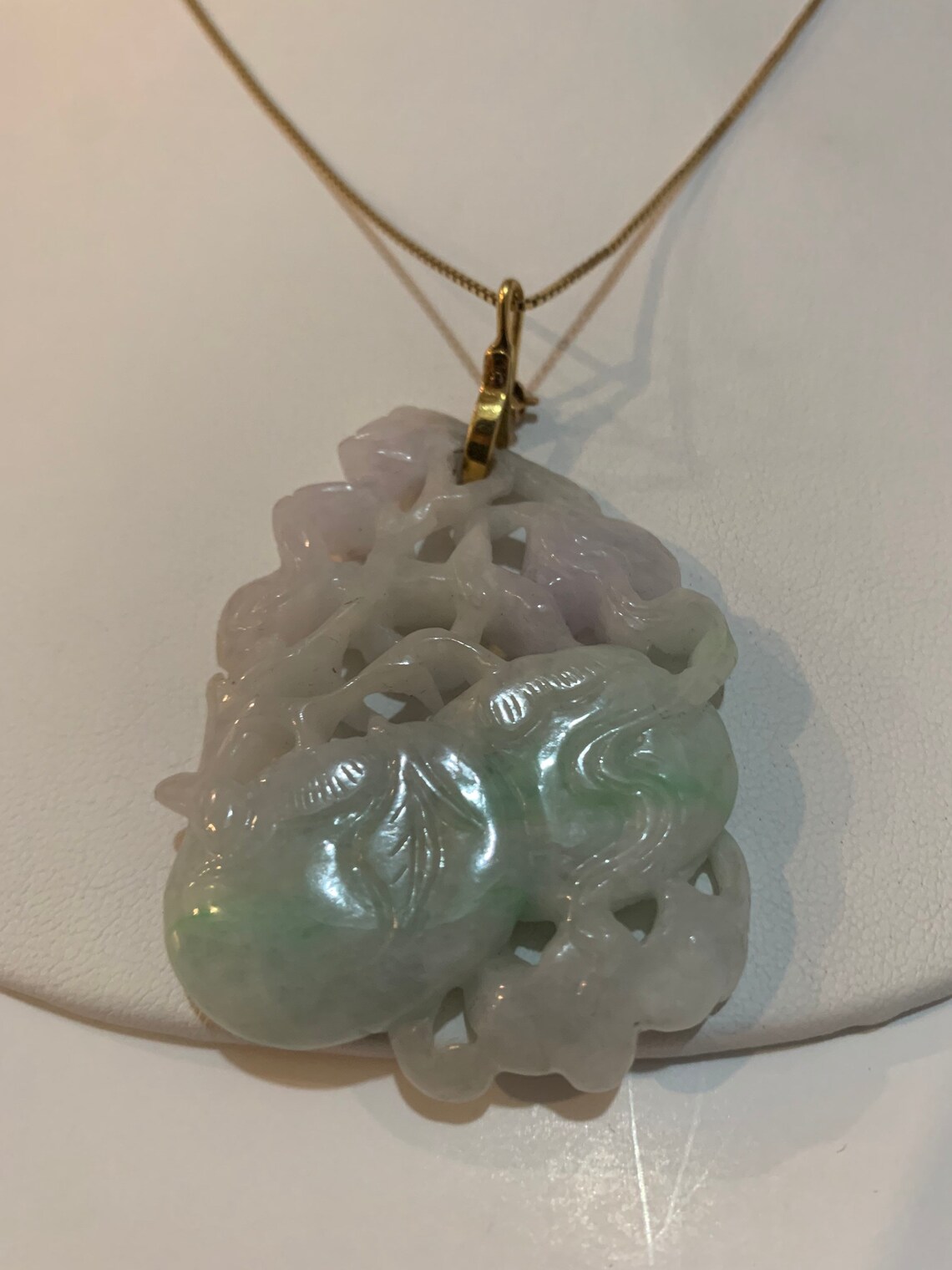 Fu lu shou grade A natural jadeite pendant with 14k bail - Etsy Polska