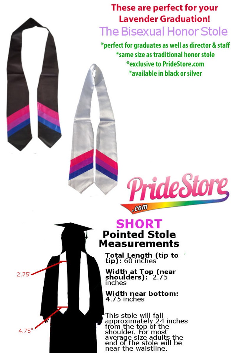 Bisexual Bi Graduation Honor Stole Graduate Choir Sash Clergy LGBT ...