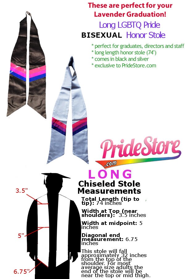 Bisexual Bi Graduation Honor Stole Graduate Choir Sash Clergy LGBT ...