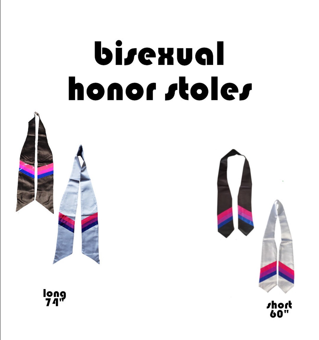 Bisexual Bi Graduation Honor Stole Graduate Choir Sash Clergy LGBT ...