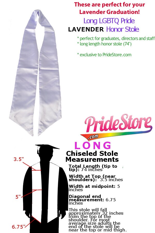 Lavender Purple Graduation Honor Stole Graduate Choir Sash Clergy LGBT ...