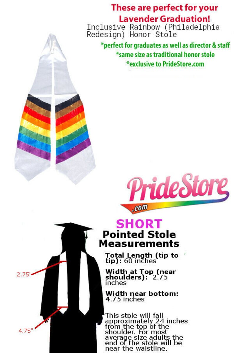 Philadelphia Rainbow LGBTQ Graduation Honor Stole Graduate Choir Sash ...