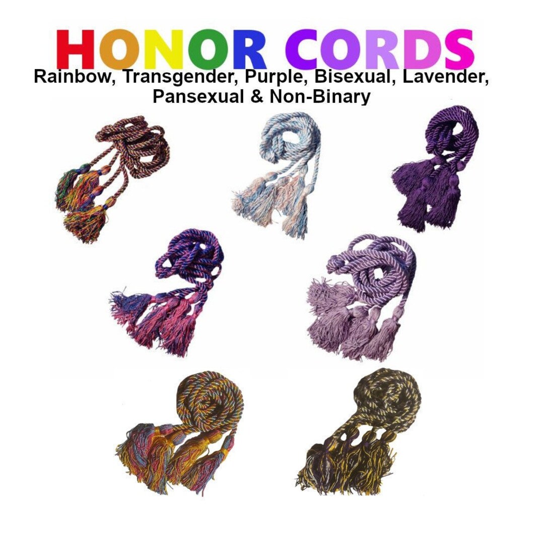 Rainbow Graduation Honor Cord LGBTQ Gay Grad Pansexual Bisexual Non ...