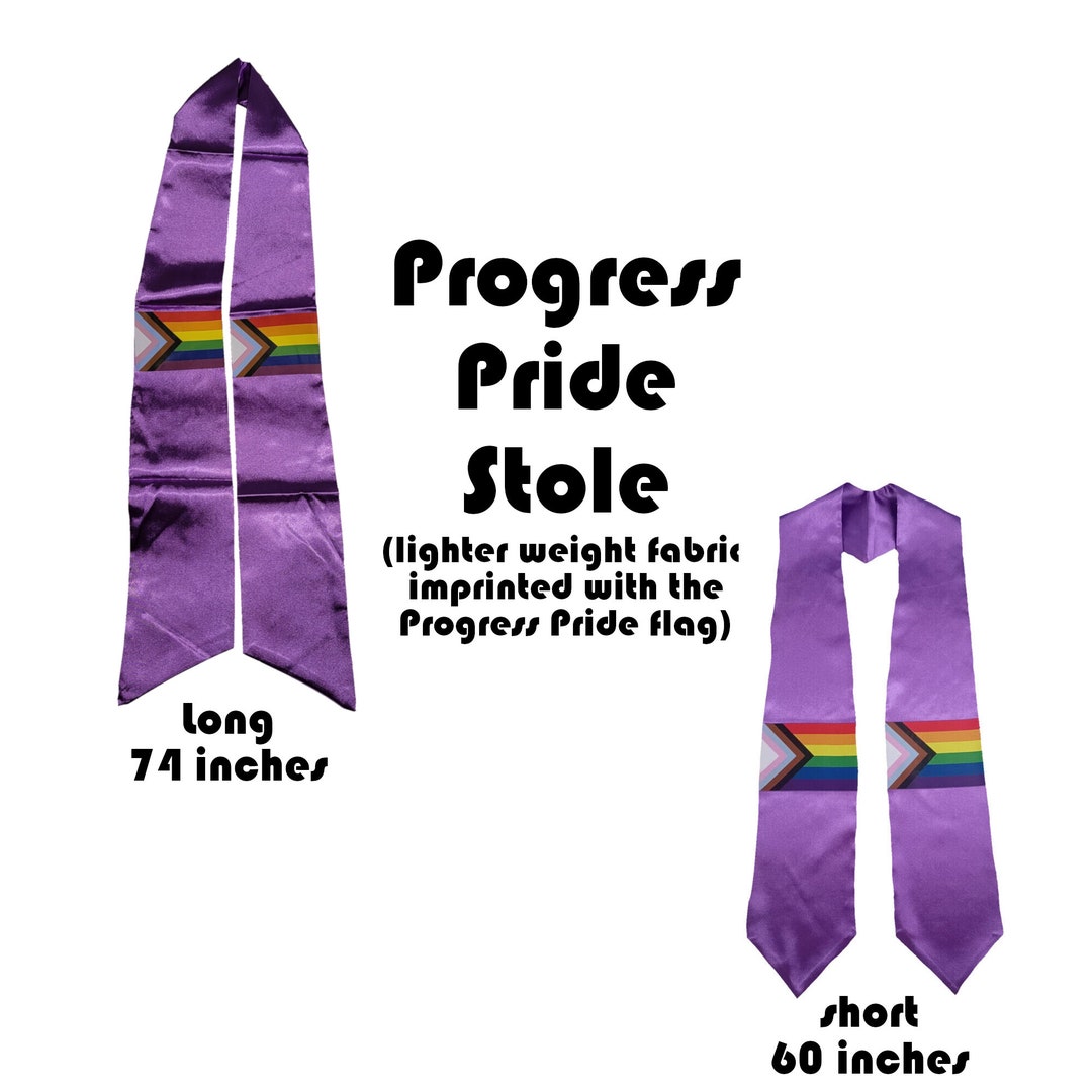 Progress Pride Rainbow LGBTQ Graduation Honor Stole Graduate Choir Sash ...