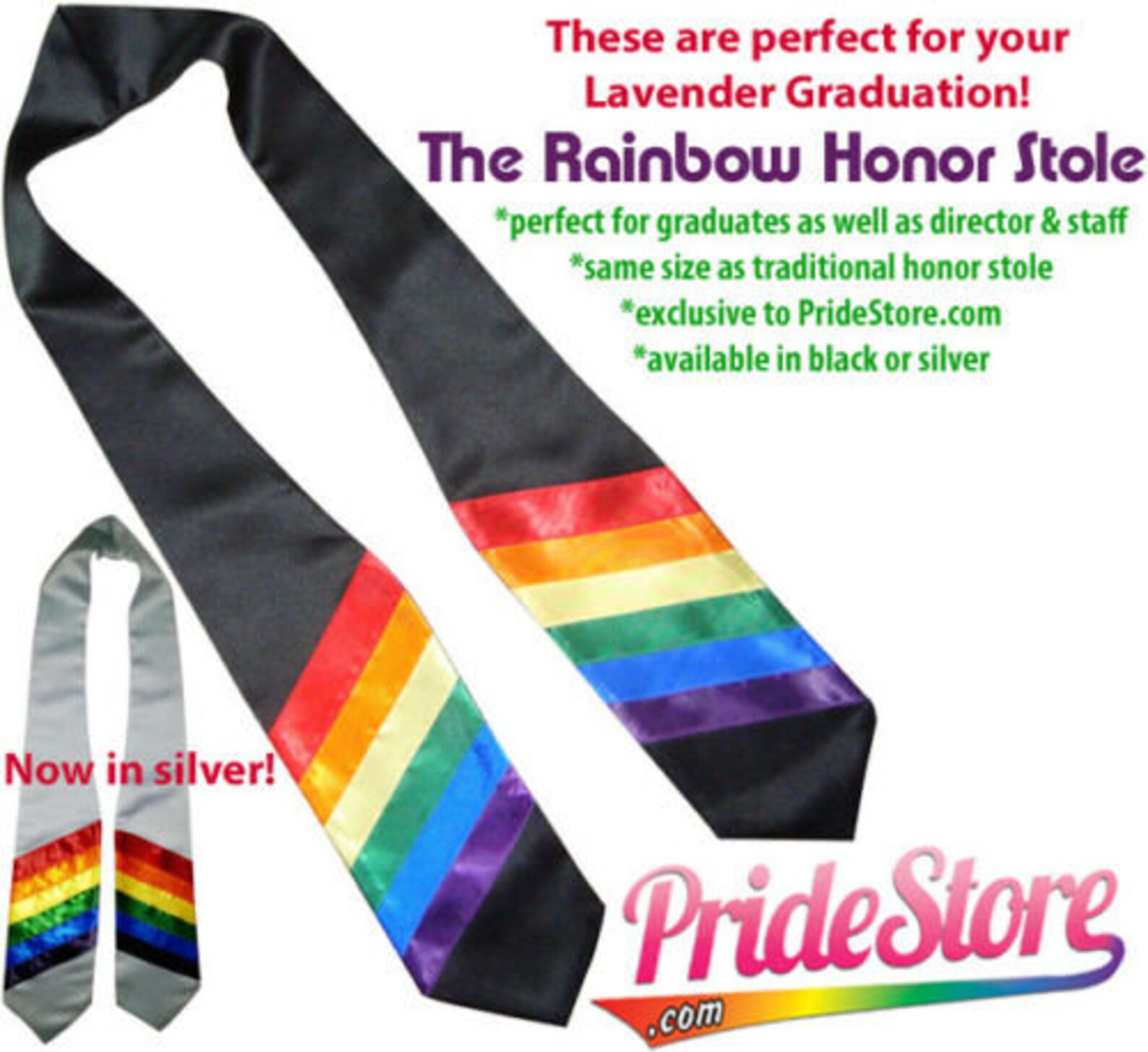 Rainbow LGBTQ Graduation Honor Stole Graduate Choir Sash - Etsy