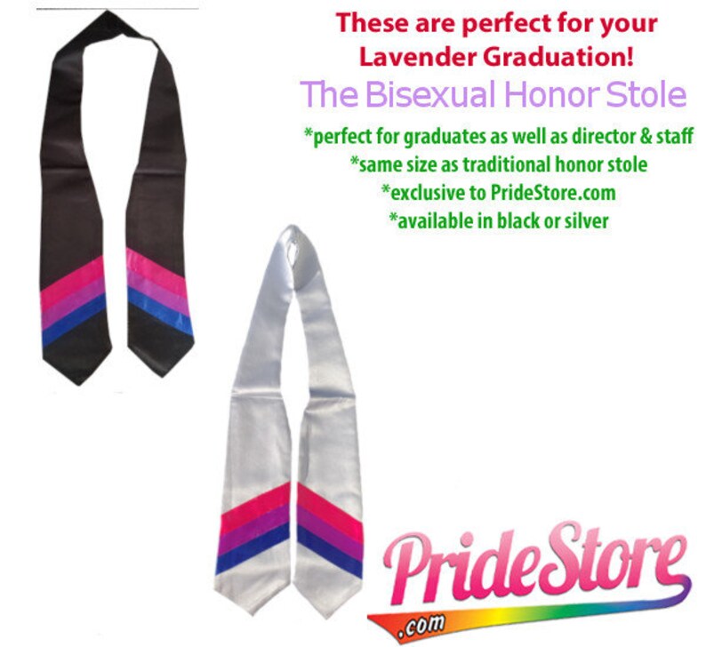 Bisexual Bi Graduation Honor Stole Graduate Choir Sash Clergy LGBT ...
