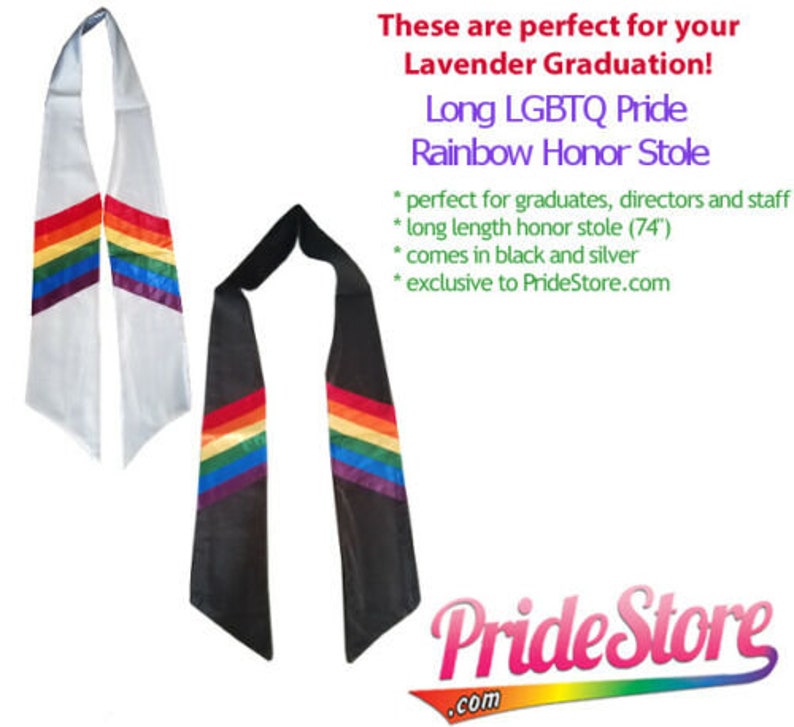 Rainbow LGBTQ Graduation Honor Stole Graduate Choir Sash - Etsy