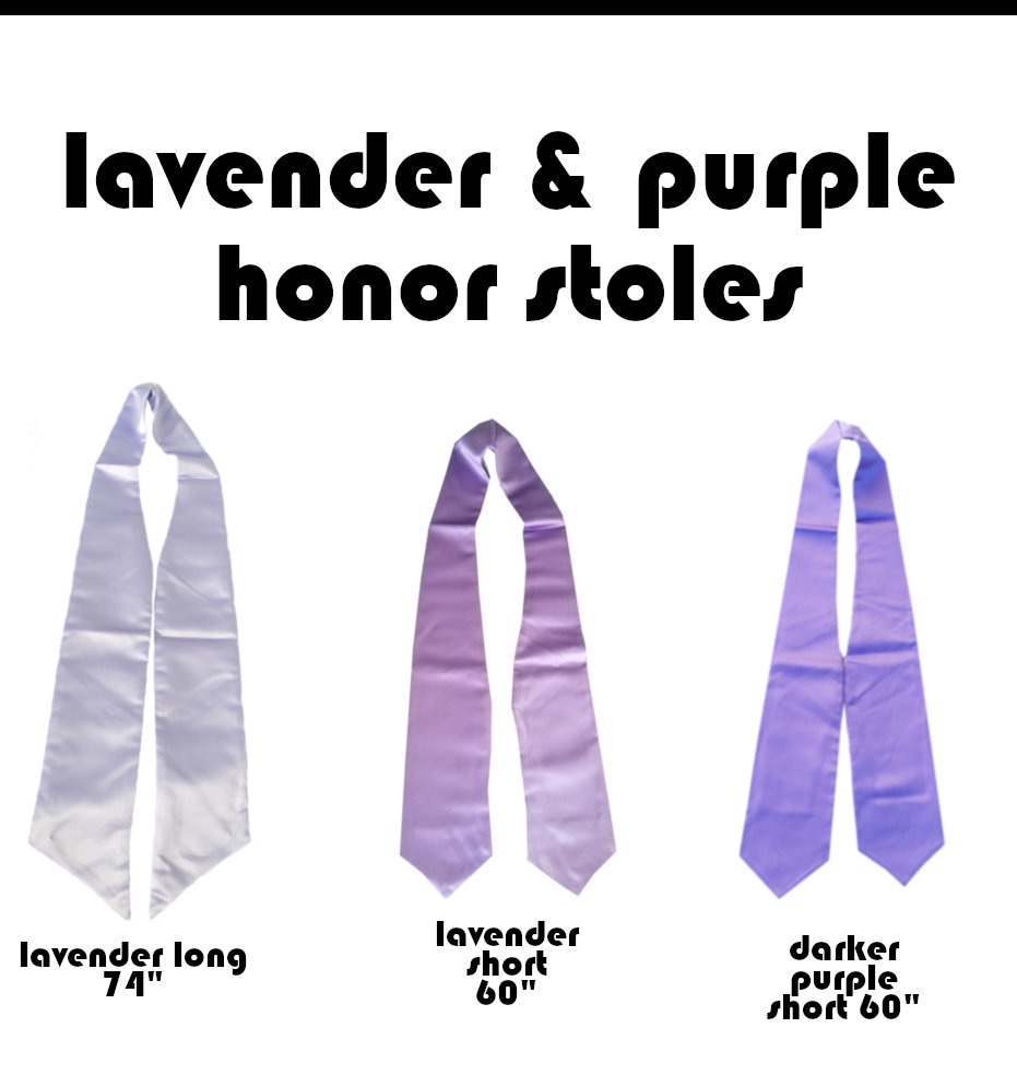 Lavender Purple Graduation Honor Stole Graduate Choir Sash Clergy LGBT ...