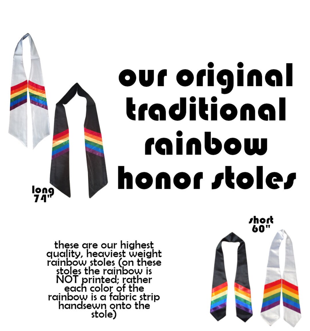 Rainbow LGBTQ Graduation Honor Stole Graduate Choir Sash Clergy LGBT ...