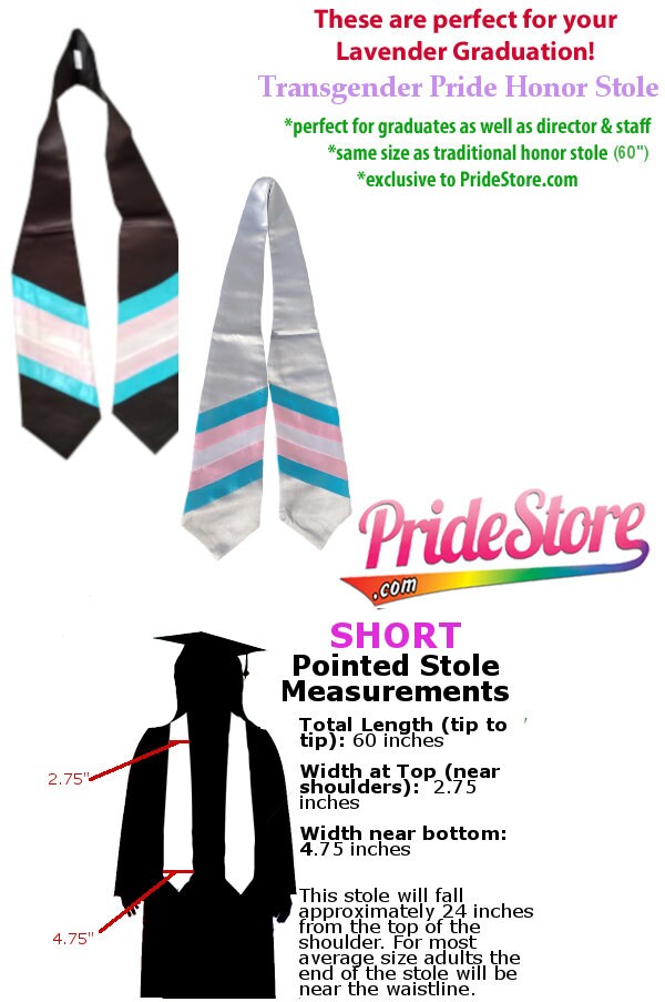 Transgender Graduation Honor Stole Graduate Trans Choir Sash Clergy ...