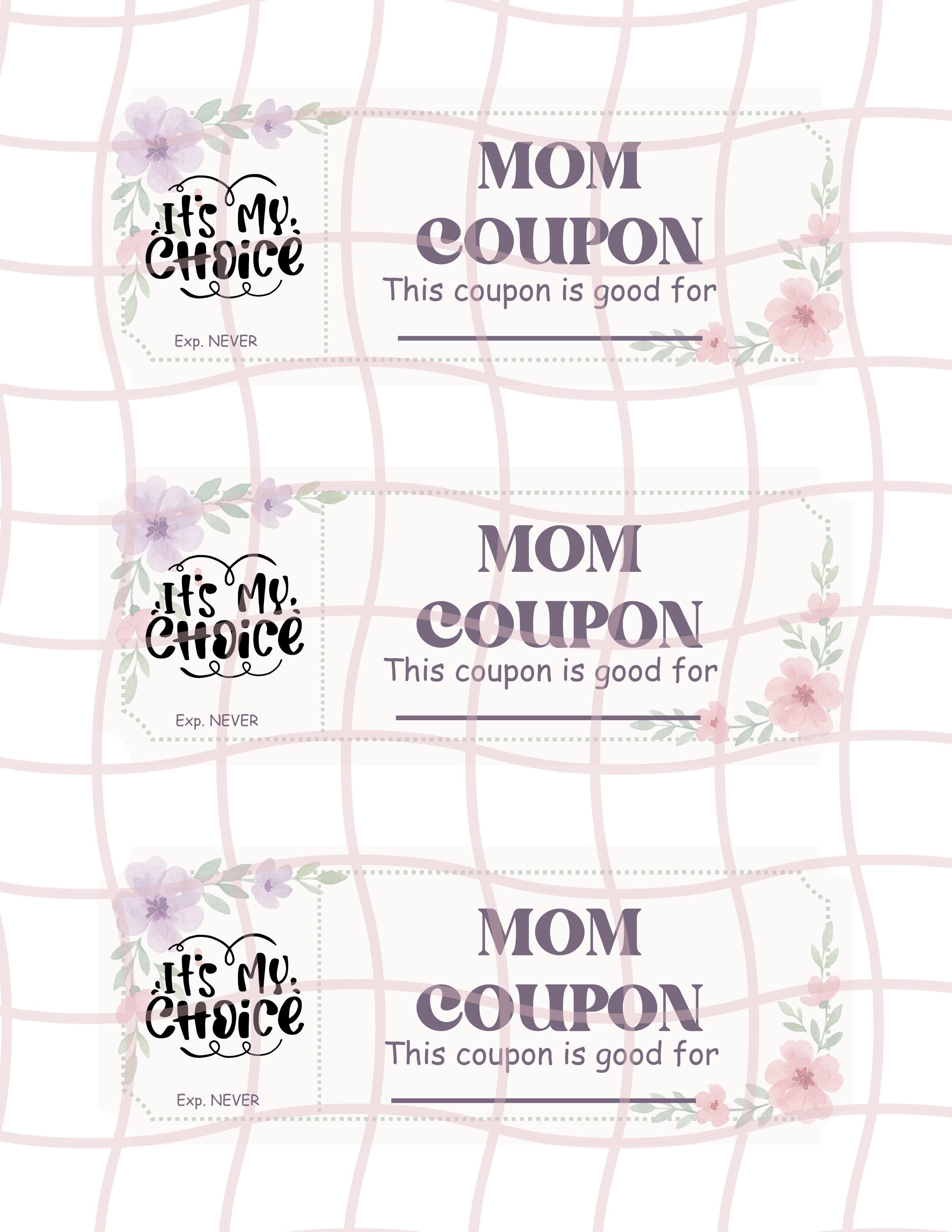 Mom Coupon Book Printable - Mother's Day Gift From Kids or Partner| DIY ...