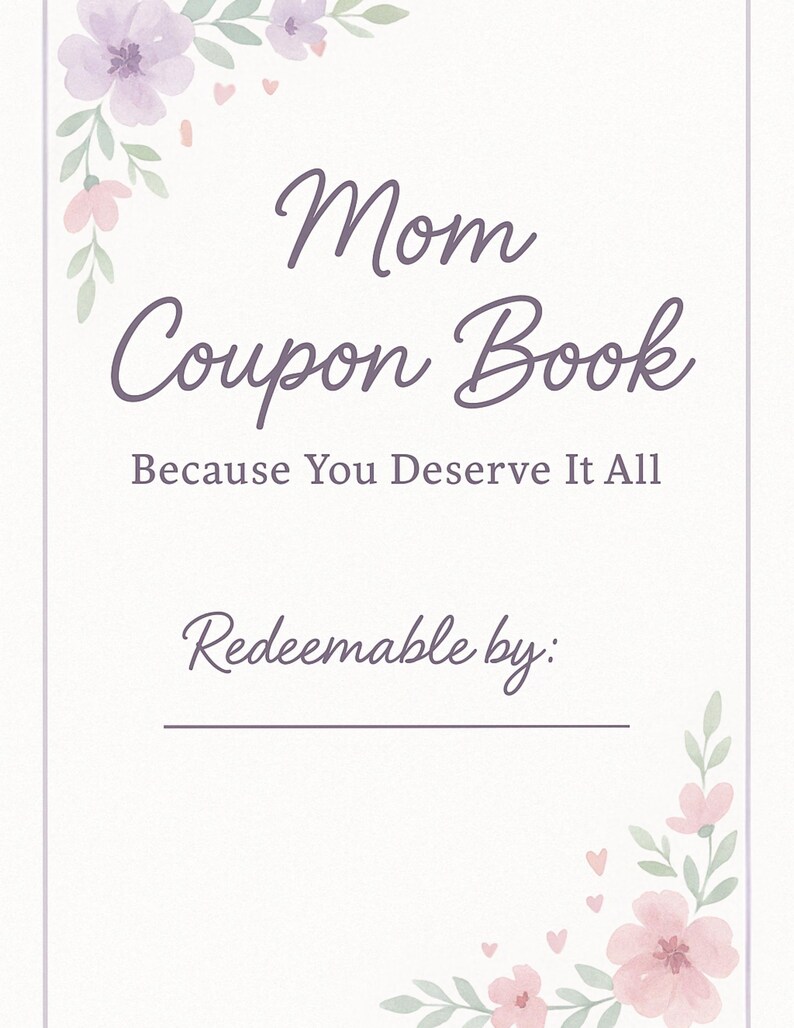 Mom Coupon Book Printable - Mother's Day Gift From Kids or Partner| DIY ...