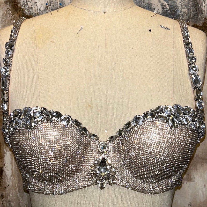 Rhinestone Bra - Etsy