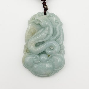 Jadeite Jade Snake Chinese Zodiac Carved Pendant Necklace - Etsy