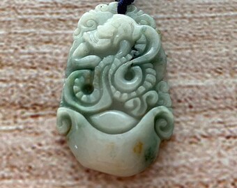 Jadeite Jade Snake Chinese Zodiac Carved Pendant Necklace | Etsy