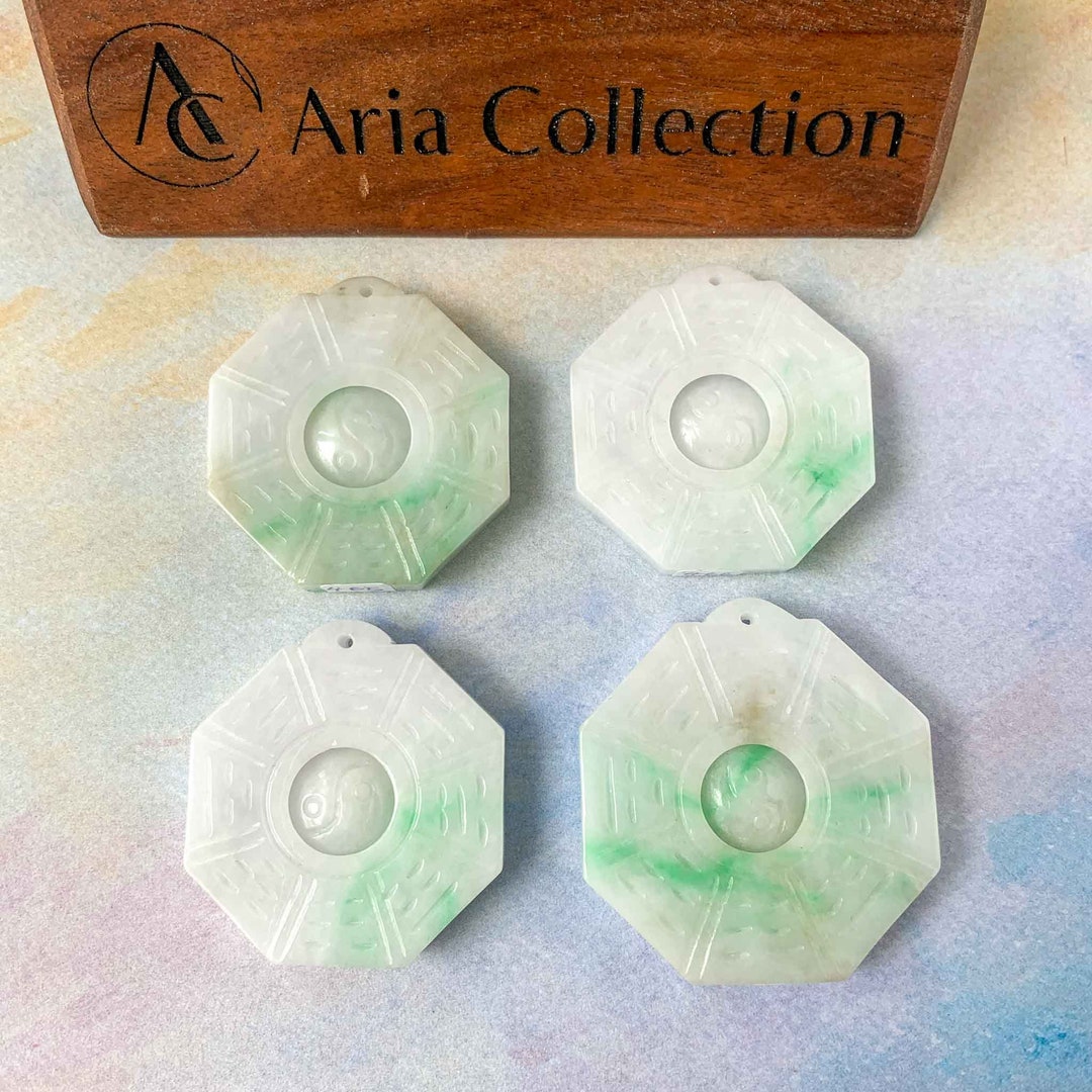 Green Jadeite Jade Yin Yang Pendant Ba Gua Pendant, 八卦, YGR-0423 ...