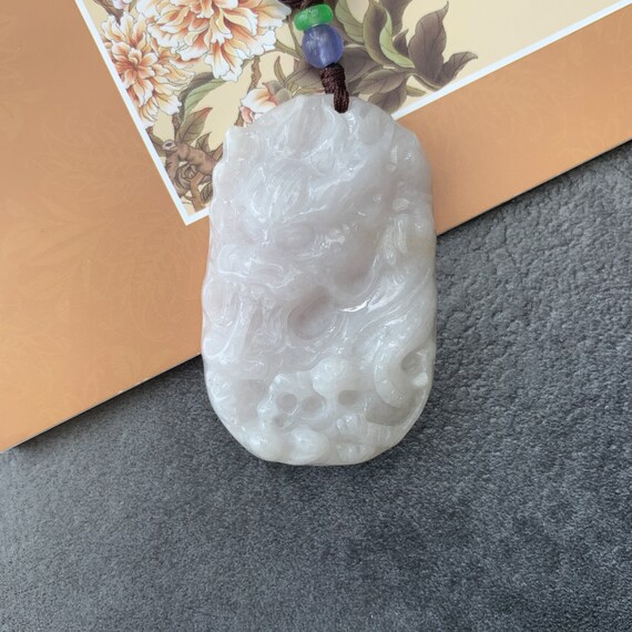 White Jadeite Jade Fire Breathing Dragon Chinese Zodiac Hand | Etsy