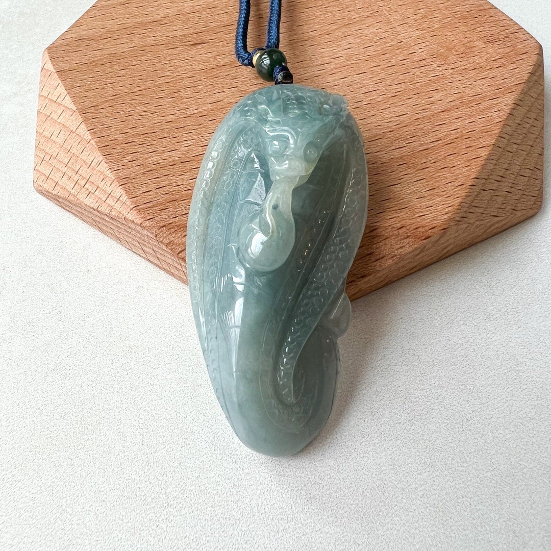 Jadeite Jade Snake Chinese Zodiac Carved Pendant Necklace, YJ-0622 ...