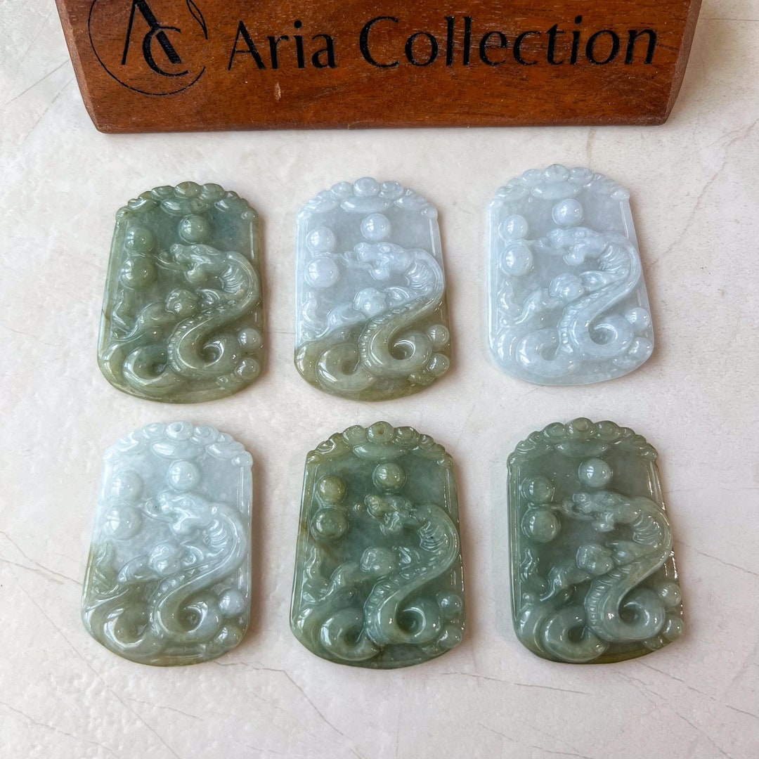 Jadeite Jade Snake Pendant, Chinese Zodiac Sign Jade Necklace, LJ-1221 ...