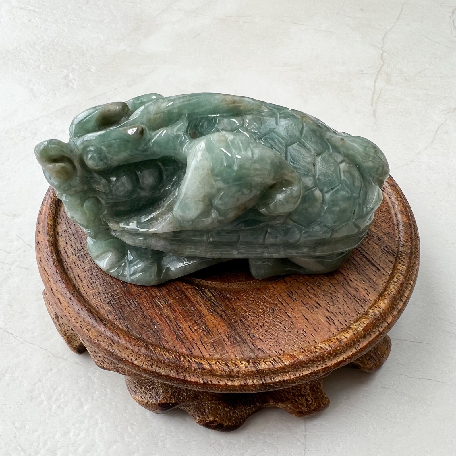Jadeite Jade Dragon Turtle Chinese Zodiac Hand Carved Feng - Etsy