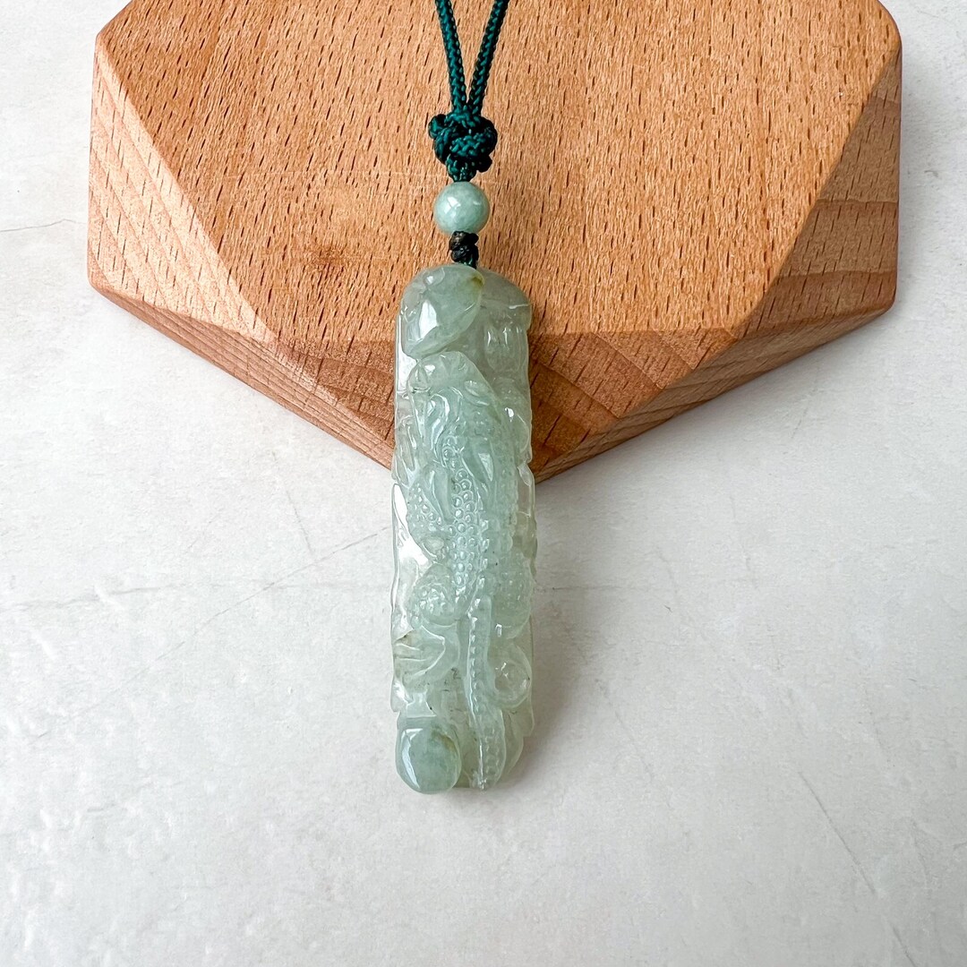 Guardian Pi Xiu Jade Pendant, Green Jadeite Jade, Dragon Pixiu Pi Xiu ...