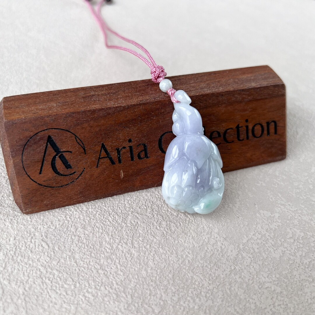Lavender Jade Serenity Wish Lotus Flower Pendant, Jadeite Jade Pendant ...