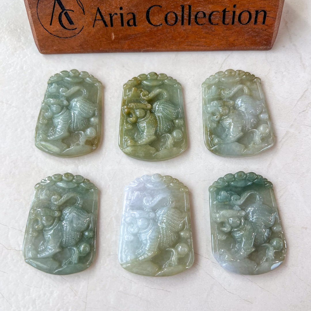 Cloudstrider Tiger Jade Pendant, Jadeite Jade Tiger Chinese Zodiac ...