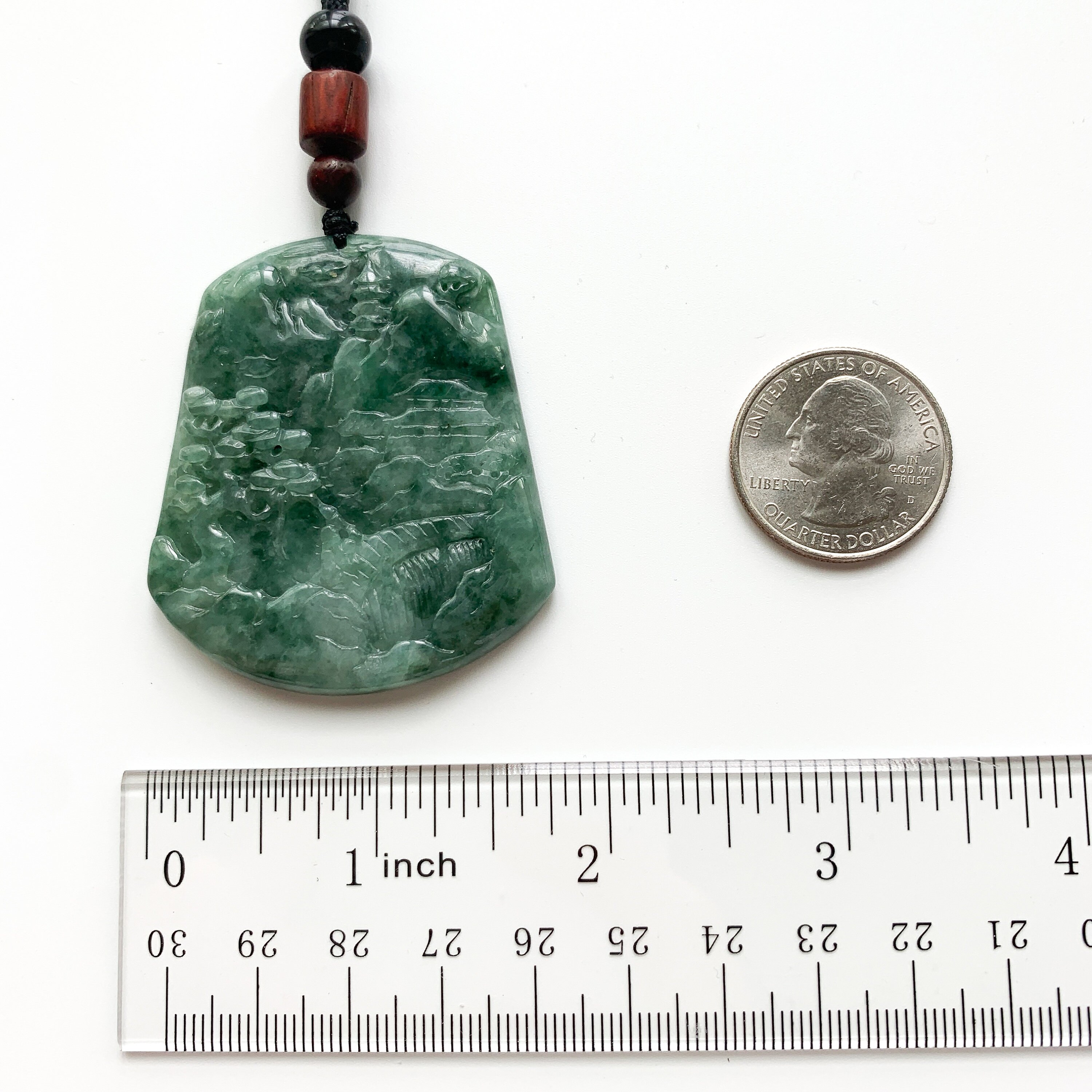 Jadeit Jade Landschaft Berg Wald Fluss Landschaft von Hand | Etsy