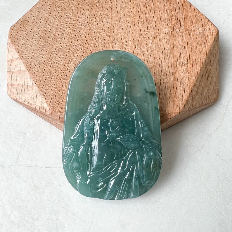 Jadeite Jade Jesus Christ Blue Green Jade Christian - Etsy