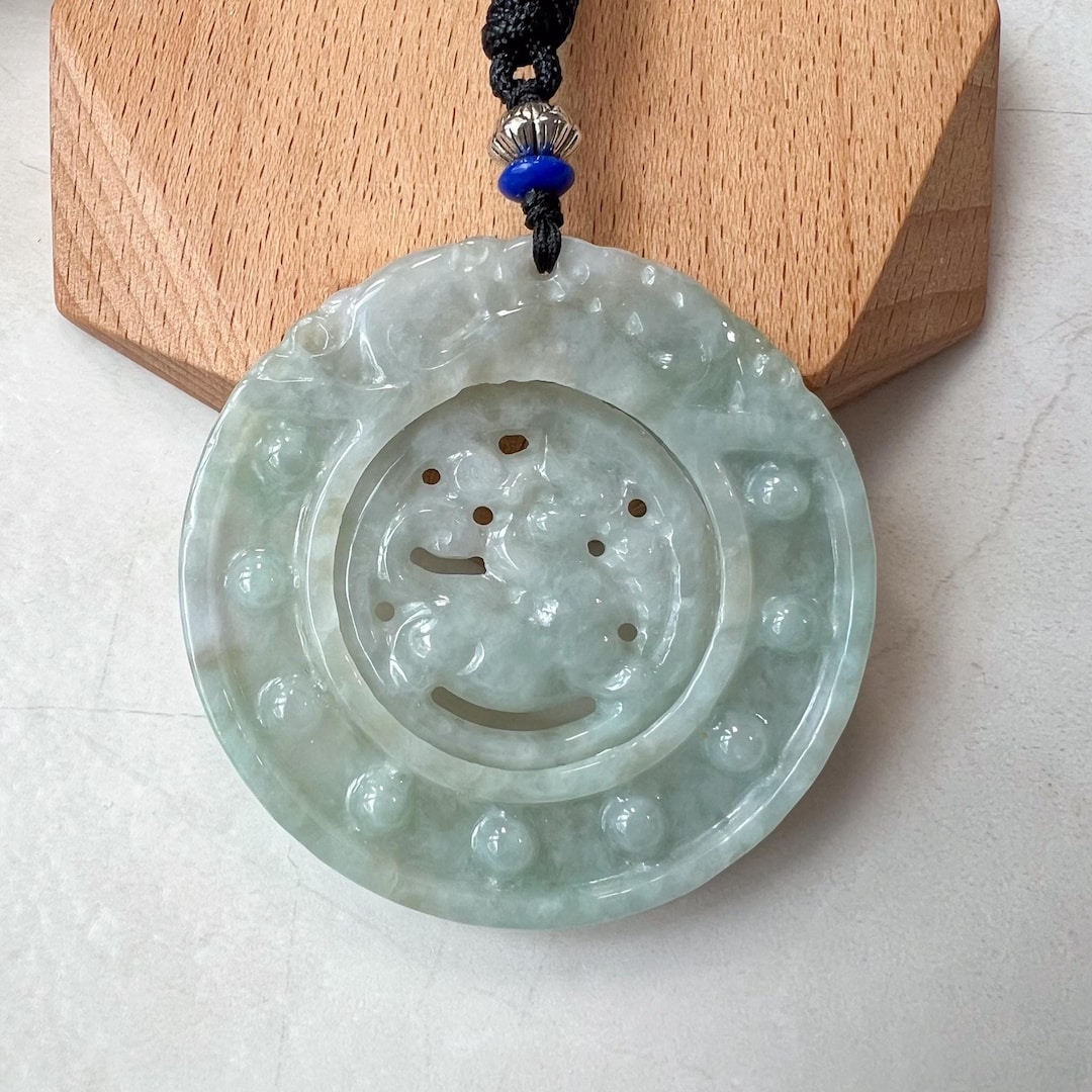 Jade Qilin Kirin Dragon, 麒麟, Hand Carved Necklace, Jade Neacklace, Jade ...
